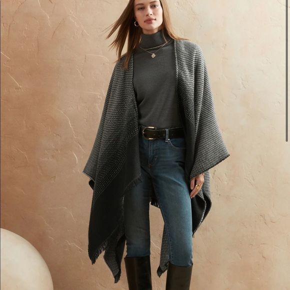 Banana Republic | Sweaters | Banana Republic Reversible Ombre Poncho ...